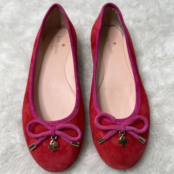 kate spade | Shoes | Kate Spade New York Womens Red Pink Willa Flat ...